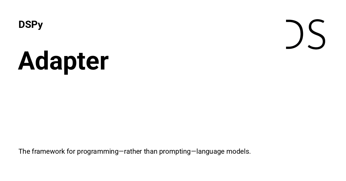 Adapter - DSPy