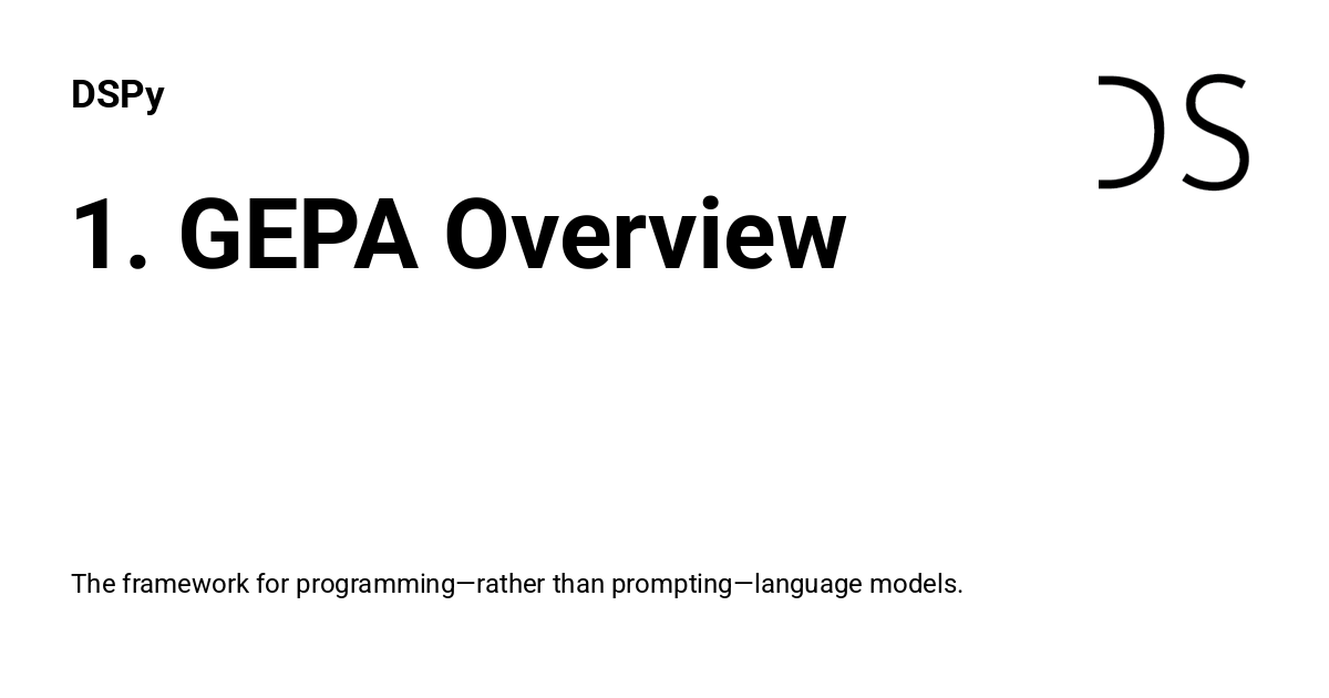 1. GEPA Overview - DSPy