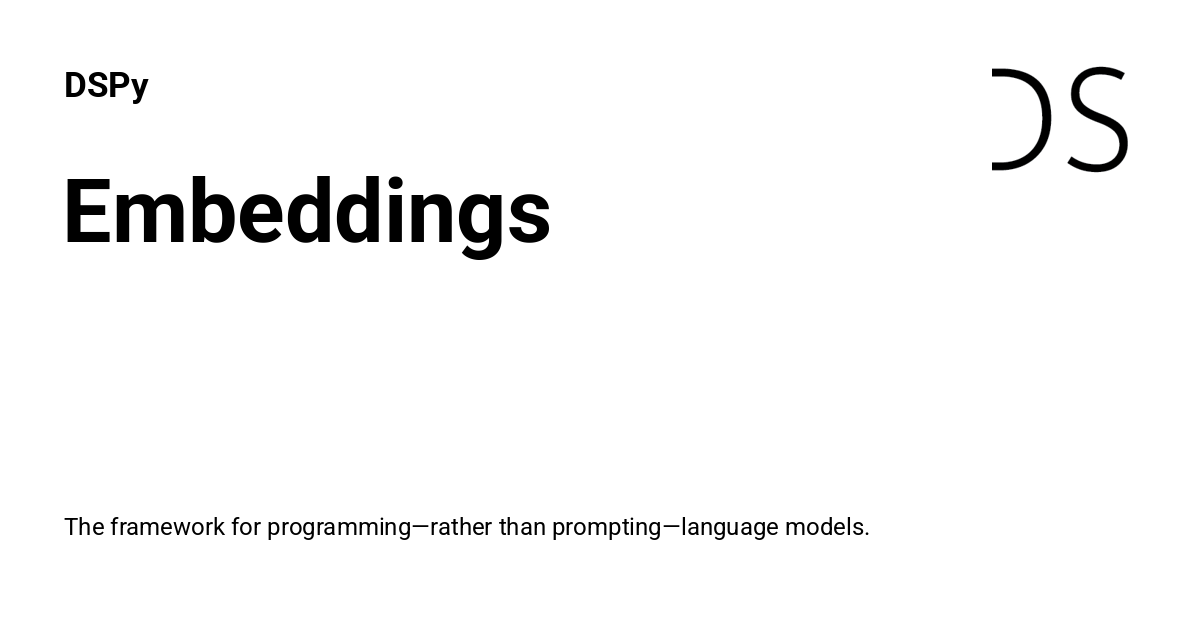 Embeddings - DSPy