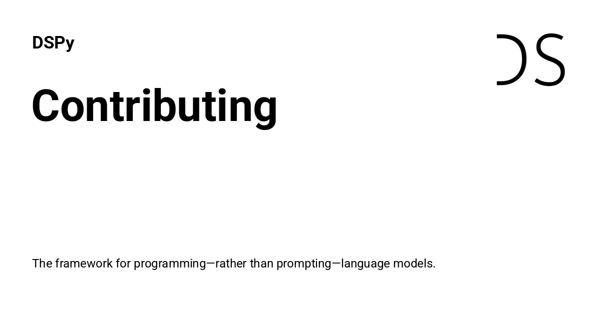 Contributing - DSPy