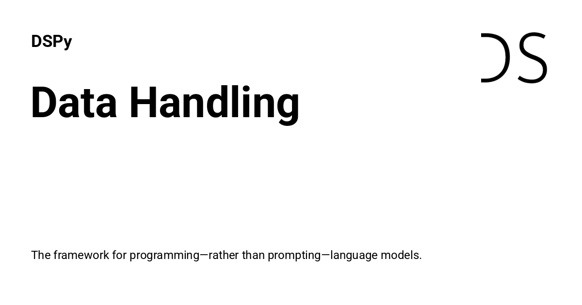 Data Handling - DSPy