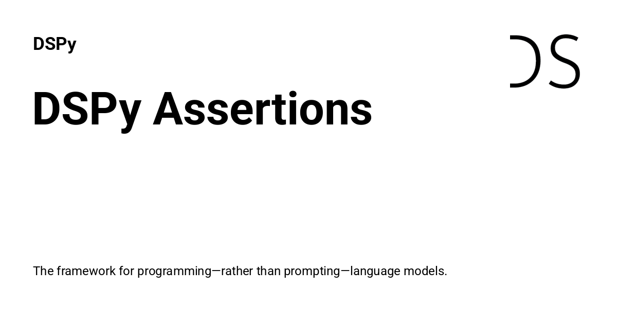 DSPy Assertions - DSPy