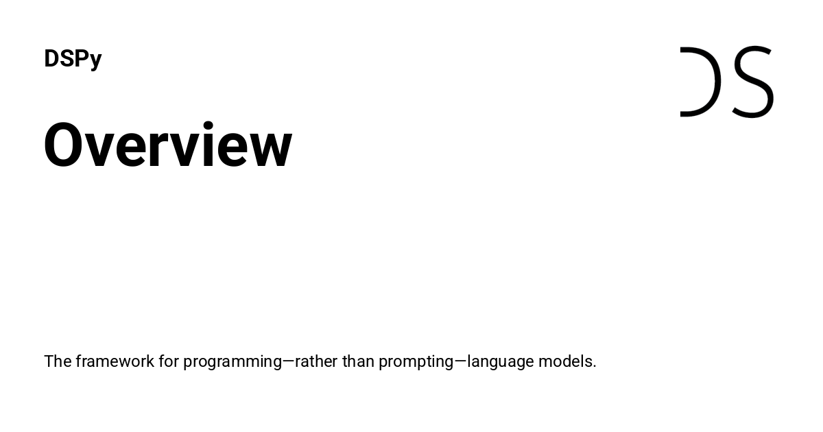 Overview - DSPy
